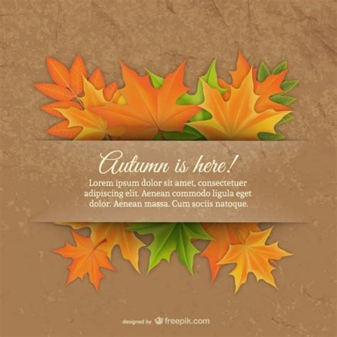 Template With Fall Leaves Free Vector