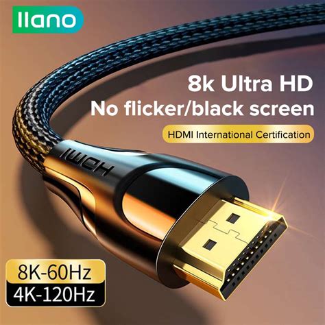 Llano HDMI K D Braided Cable HDMI To Hdmi Cable Hz Hz Ultra High Speed Transmission