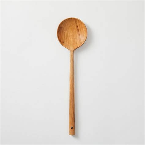 Jaju자주 결이 고운 티크우드 원형 스푼27cm Sivillage 에스아이빌리지