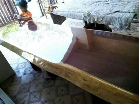 ปิดการขาย โต๊ะไม้ประดู่แผ่นเดียว ก80xย300 Ennxo