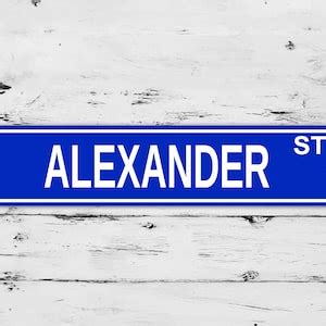 Alexander Street Sign Etsy