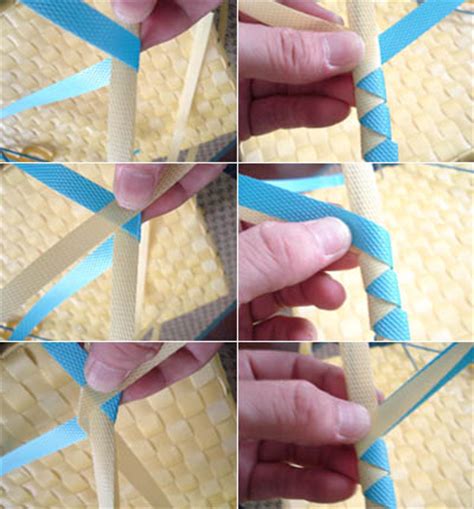 PPバンドで籠作り 取っ手Ⅴ