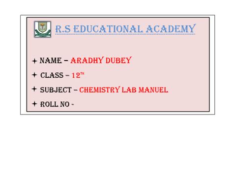 Chemistry Lab Manuel Pdf