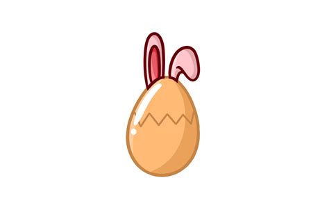 Light Brown Bunny Egg Easter Sticker Graphic By Belangbiru · Creative