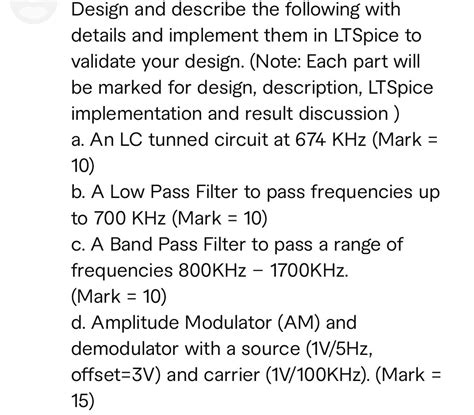 Solved Design And Describe The Following With Details And Chegg