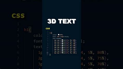 3d text html css css trick