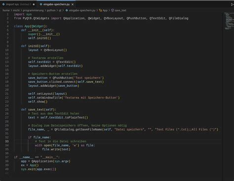 Pyqt Eingabe Speichern Programmieren Lernen