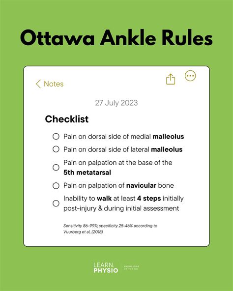 Mick Hughes On Linkedin Ottawa Ankle Rules Refresher 👇
