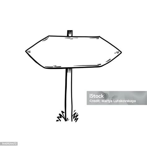 손으로 그린 간판 나무 방향 기호 스케치 스타일입니다 낙서 그리기 포인터 빈 플래카드 텍스트 복사 공간 화살표가 있는 표지판 길 포인터 정보 게시물 벡터 고립된 그림 간판에