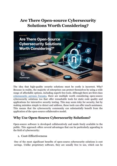 Ppt Are There Open Source Cybersecurity Solutions Worth Considering