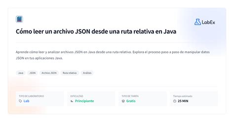 Leer Archivo Json Ruta Relativa Java Guía Paso A Paso Labex