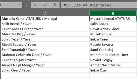 Excel Sat Rda Belirli Bir Karakterden Sonras N Nas L Silerim