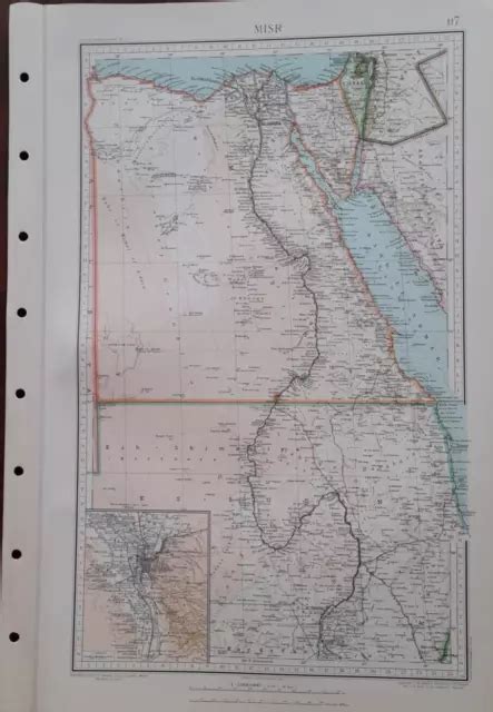 Carta Geografica Mappa Con Scheda Anno 1955 Egitto Misr Eur 1500