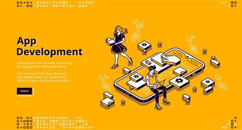 Mobile App Development Isometric Landing Page 15680385 Vector Art At Vecteezy