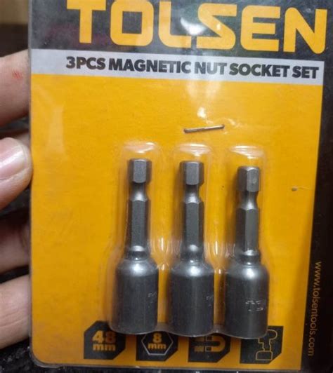 Tol 77823 3pcs Magnetic Nut Socket Set Hexagonal Wrench 8mm Total