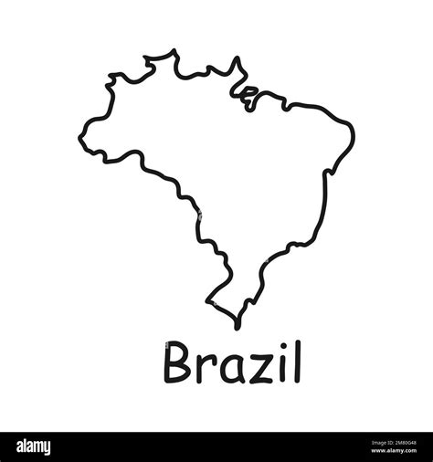 Icône De Carte Du Brésil Isolée Sur Fond Blanc Illustration
