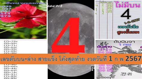 เลขดับบน ล่าง สายแข็ง โค้งสุดท้าย งวดวันที่ 1 ก พ 2567 Youtube
