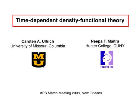 Ppt Time Dependent Density Functional Theory Powerpoint Presentation Id1785257