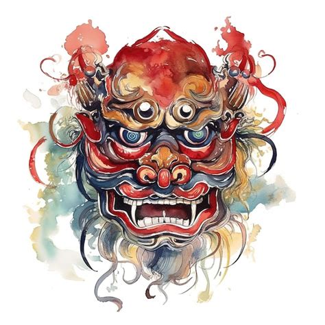 Premium Ai Image Demon Face Character Illustration Generative Ai