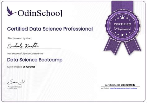 Datascience Dataanalysis Odinschool Certification Machinelearning Sankalp Kamble
