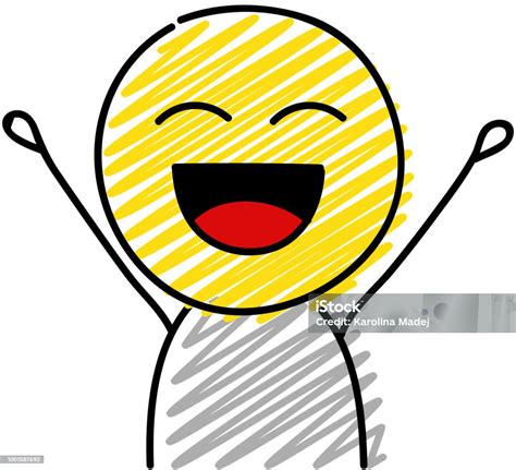 Icône De Stickman Avec Lexpression Du Visage Heureuse Vector Vecteurs