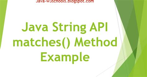 Java String API Matches Method Example JavaProgramTo