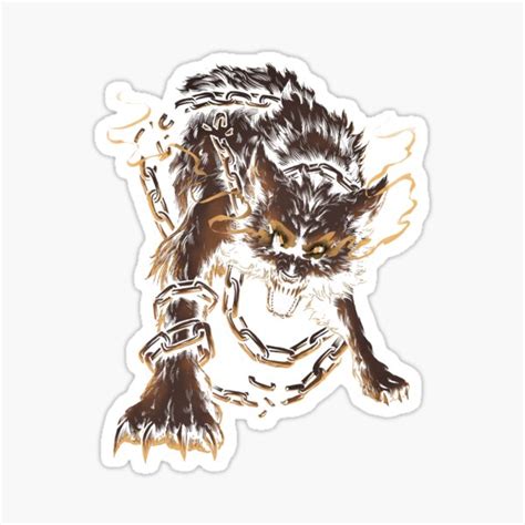 Norse Fenrir Wolf Viking Mythology Ragnarok Knotwork Sticker By
