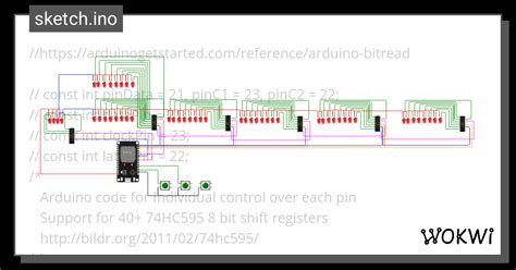 Esp325x74hc595matrixv1 Wokwi Esp32 Stm32 Arduino Simulator