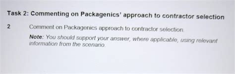Solved Task 2 Commenting On Packagenics Approach To Chegg