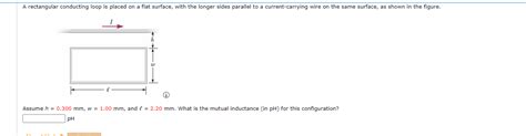 Solved A Rectangular Conducting Loop Is Placed On A Flat