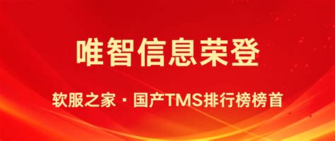 荣誉 唯智TMS运输管理系统No 1 产品 行业 软件