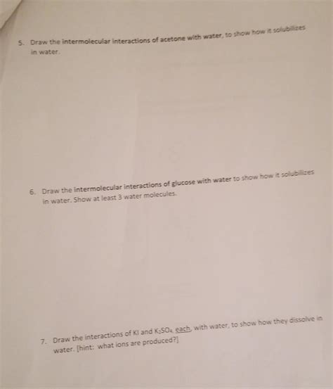 Solved 5 Draw The Intermolecular Interactions Of Acetone