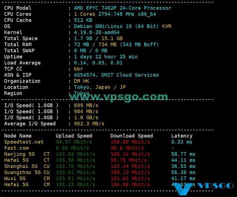 DMIT日本Pro VPS测评速度延迟丢包路由测试 VPS GO