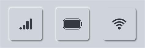 premium vector status bar icon button in neumorphism style phone