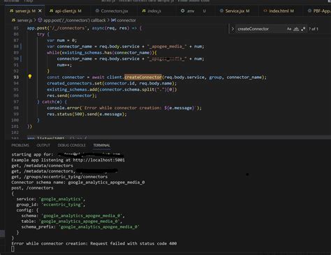 400 On Universal Analytics Post For Create New Connector · Issue 6