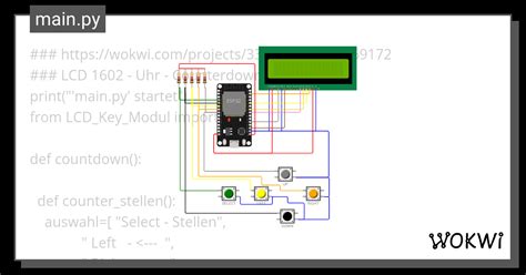 Micropython LCD1602 Uhr Counter Copy Wokwi ESP32 STM32 Arduino Simulator