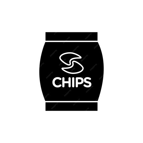 Chips Packet Icon Set Snack Potato Chips Bag Vector Symbol Salty Chips