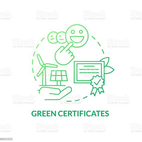 Eco Certificates Green Gradient Concept Icon Stock Illustration
