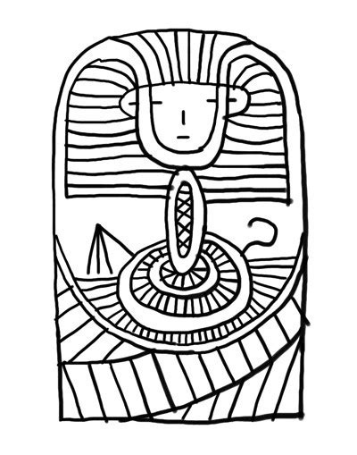 Tut King Tutankhamun Drawing Stickers Wall Clipartmag Coloring Sketch