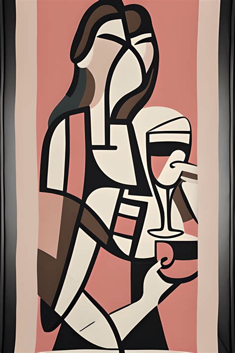 Fernand Leger Style Woman Drinking Beer Tapestry · Creative Fabrica