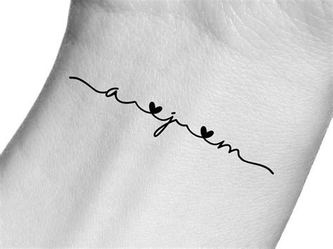 Custom Initials Temporary Tattoo Custom Tattoo Custom Name Initials Tattoo Etsy Tattoo