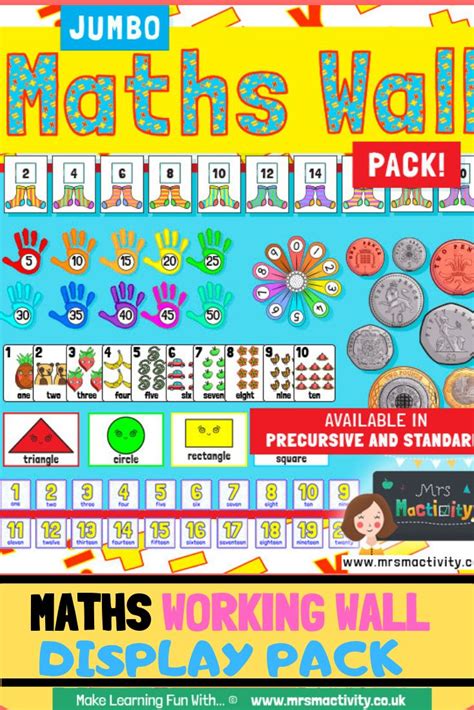 Maths Wall Display Pack Pre Cursive Font Instant Maths Display Pack