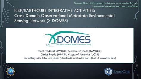 X Domes Cross Domain Observational Metadata For Environmental Sensing Ppt Download