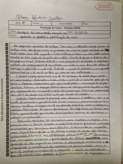 Exemplos De Redação Nota Mil Enem Dicas Para Se Destacar Exemplo Recente
