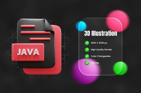 Premium Psd Java File 3d Icon Or Java File 3d Icon Illustration