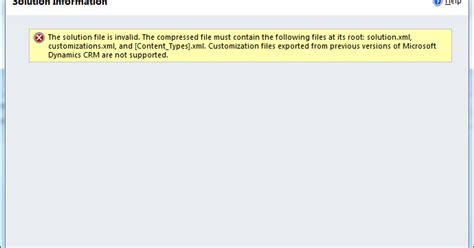 Srihari Radhakrishnan S Blog Error While Importing A Solution In CRM The Solution File