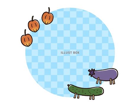 無料イラスト お盆の和柄フレーム背景
