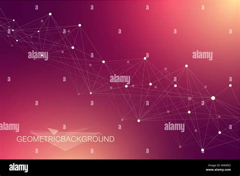 Geometric Graphic Background Molecule And Communication Connected Lines With Dots Minimalism