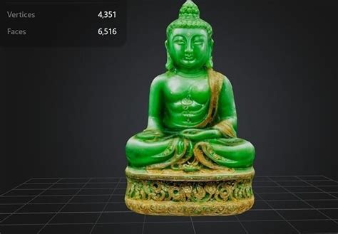Green Jade Buddha Statue Free Vr Ar Low Poly 3d Model Cgtrader