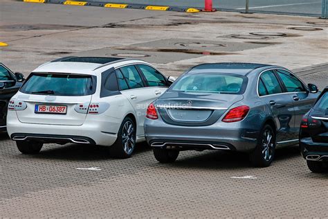 2015 Mercedes Benz C Class Wagon S205 Spied Next To Current Model